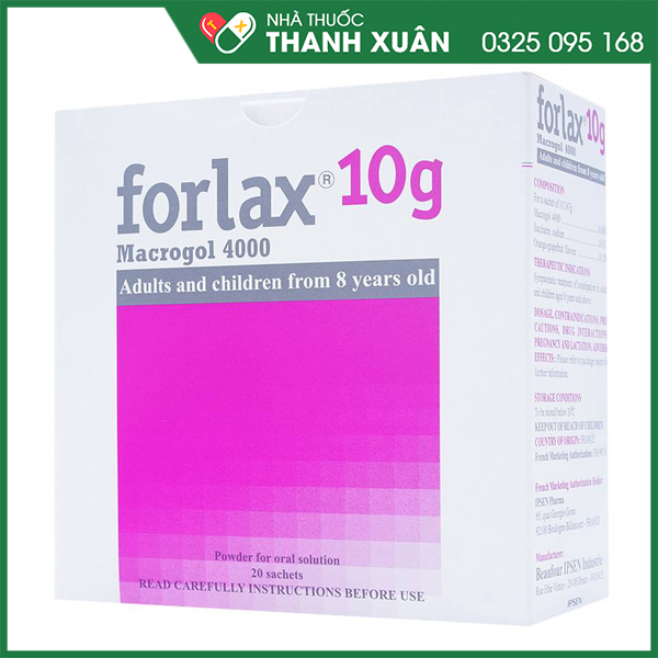 Forlax 10g điều trị táo bón ở người lớn và trẻ em