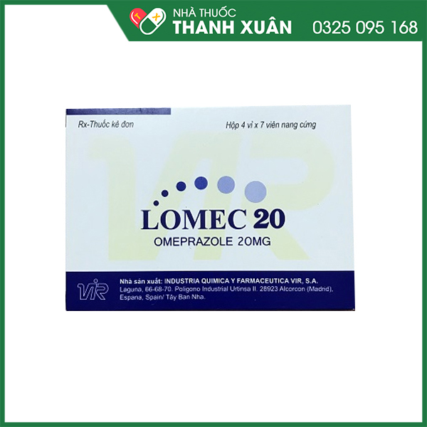 Lomec 20 trị viêm loét dạ dày, tá tràng