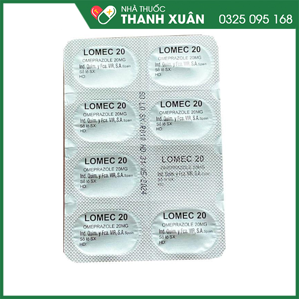 Lomec 20 trị viêm loét dạ dày, tá tràng