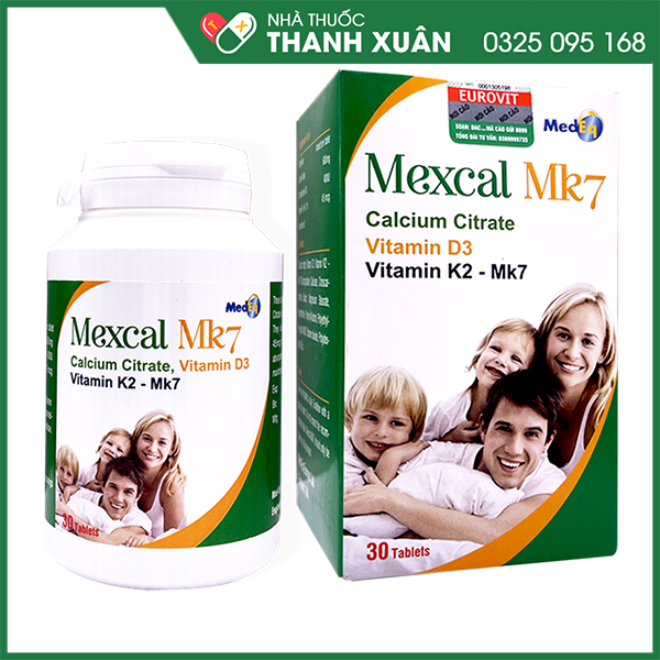 Mexcal Mk7 phòng ngừa thiếu hụt canxi