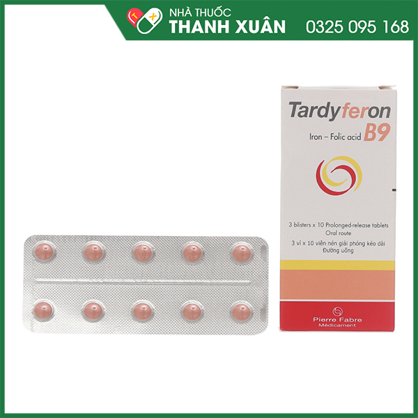 Tardyferon B9 bổ sung sắt và acid folic