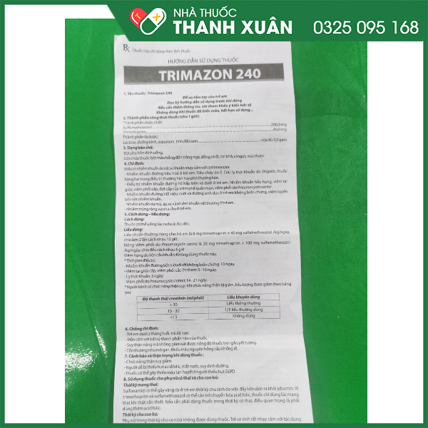 Trimazon điều trị nhiễm khuẩn