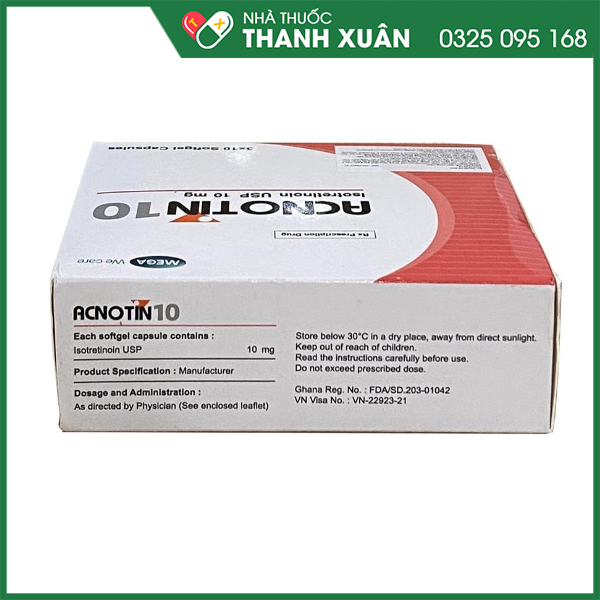 Acnotin 10 trị mụn trứng cá nặng