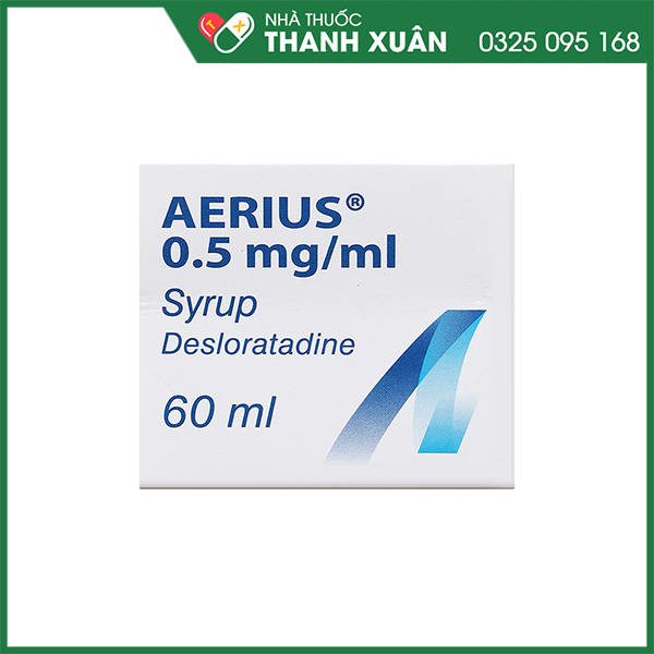 Aerius siro trị các triệu chứng viêm mũi dị ứng, mày đay