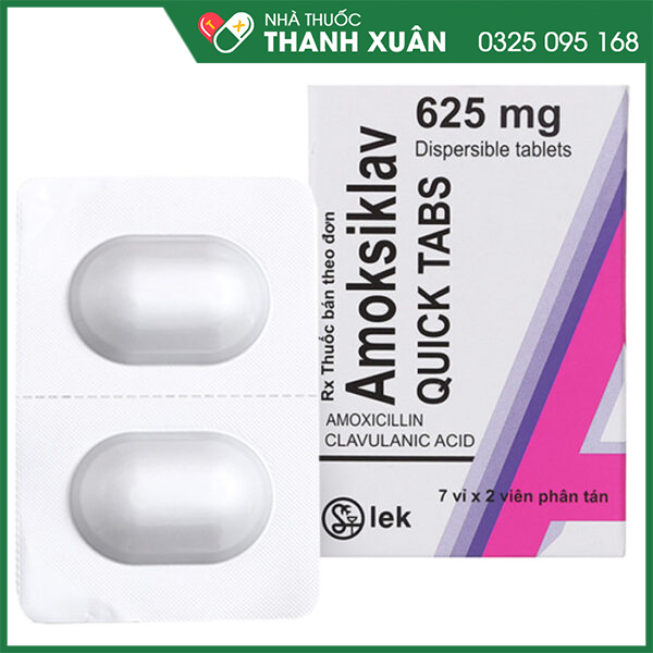 Amoksiklav Quicktab 625mg trị nhiễm khuẩn