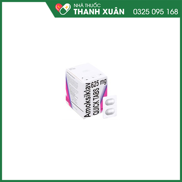 Amoksiklav Quicktab 625mg trị nhiễm khuẩn