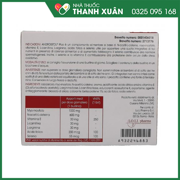 Andrositol Plus sản phẩm hỗ trợ sinh sản chuyên sâu cho nam giới