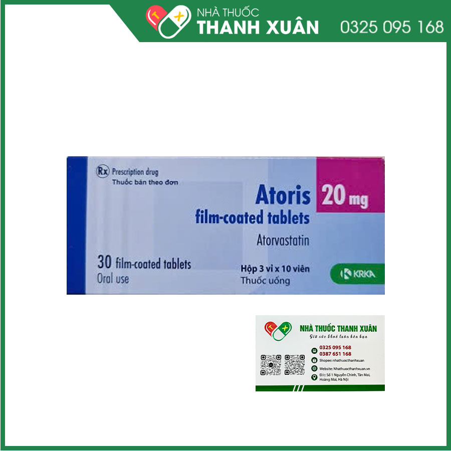 Thuốc Atoris 20mg điều trị rối loạn mỡ máu nguyên phát và rối loạn ...