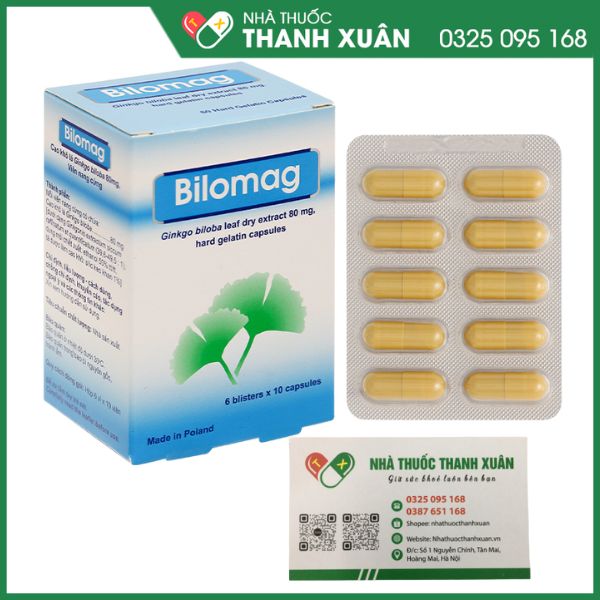 Bilomag 80mg trị rối loạn tuần hoàn máu não ngoại biên