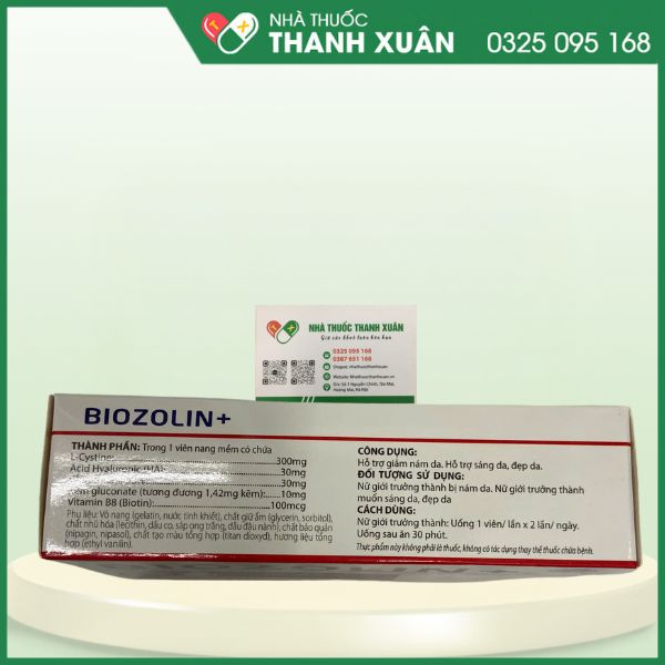 Biozolin+ hỗ trợ giảm nám, sáng da