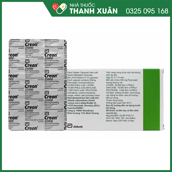 Creon 25000 bổ sung men tụy