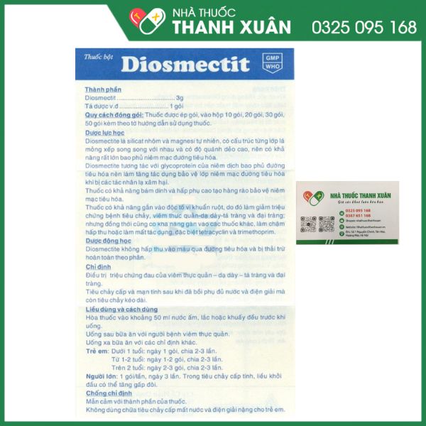 Diosmectit - Thuốc điều trị triệu chứng đau của viêm thực quản - dạ dày ...