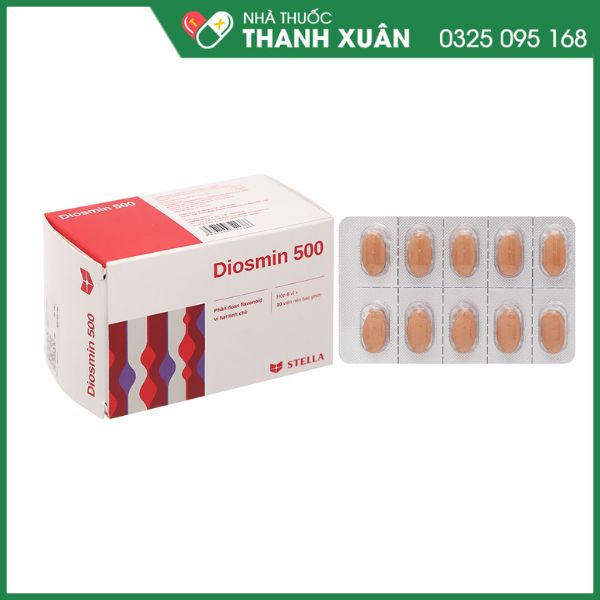 Diosmin 500 trị suy giãn tĩnh mạch