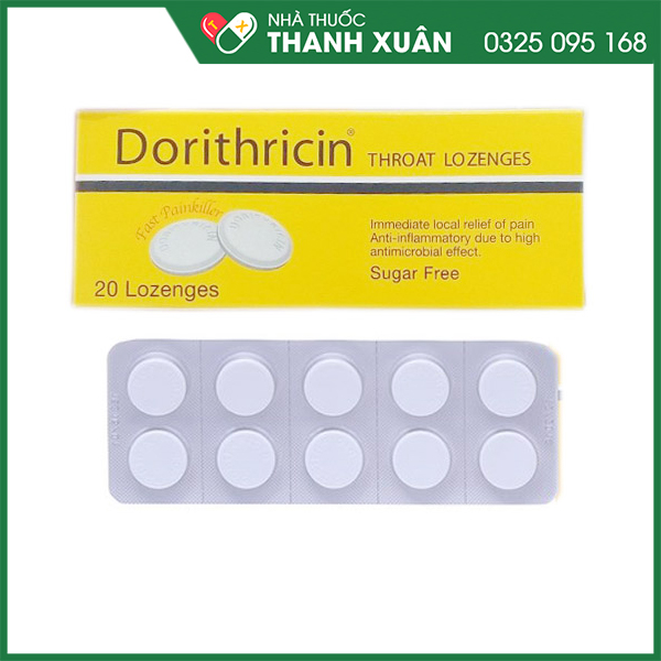 Dorithricin Throat Lozenges viên ngậm trị viêm họng