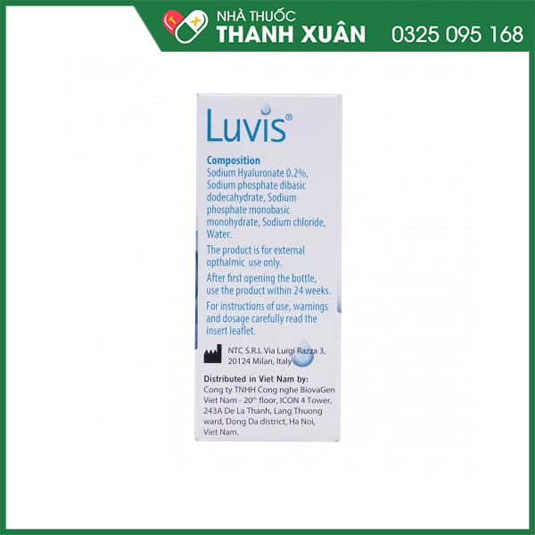 Dung dịch nhỏ mắt Luvis điều trị khô mắt