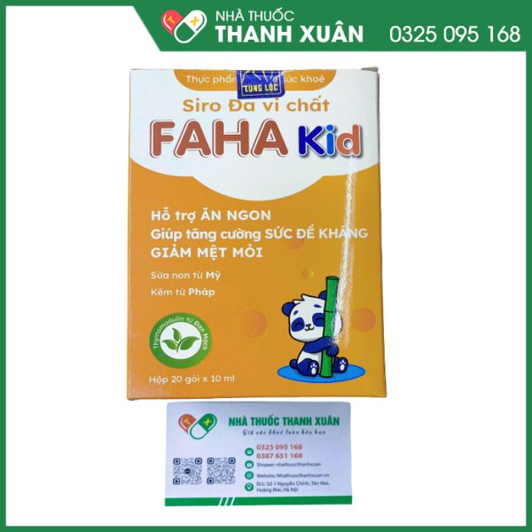 Faha kid hỗ trợ ăn ngon, giúp tăng cường sức đề kháng