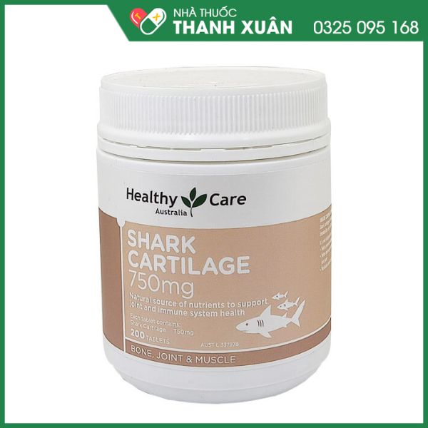 Healthy Care Shark Cartilage 750mg hỗ trợ sức khỏe xương