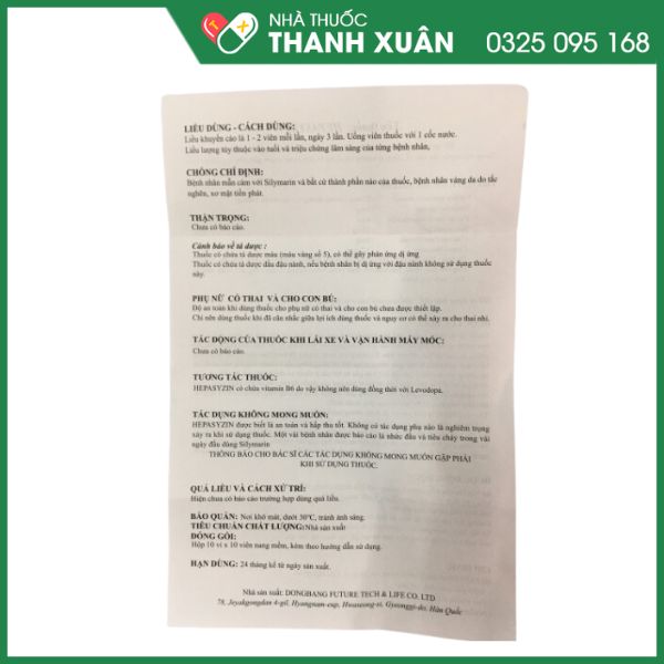 Hepasyzin điều trị bệnh về gan