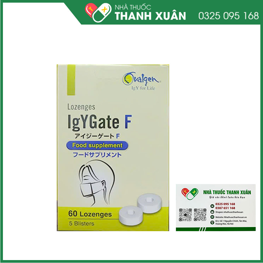 Viên ngậm IgYGate F hỗ trợ tăng cường sức đề kháng, ngăn ngừa cảm cúm ...