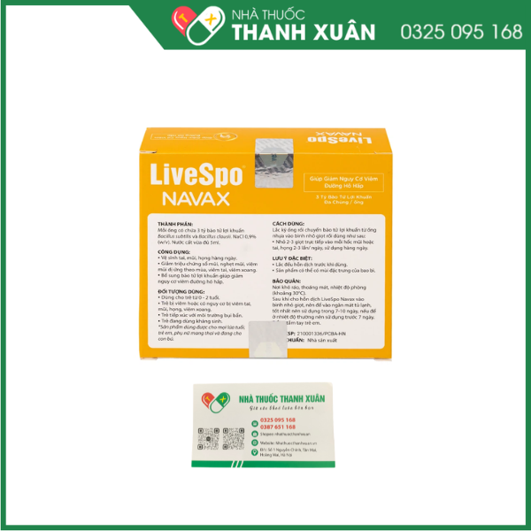 Dung dịch vệ sinh tai, mũi, họng Livespo Navax 5ml giảm sổ mũi, viêm ...