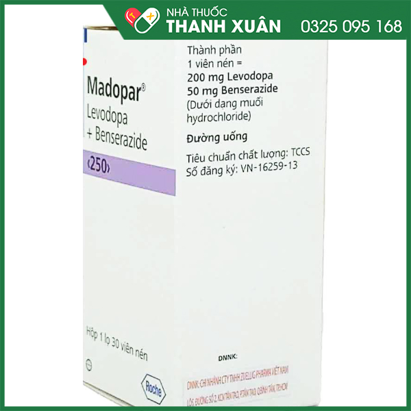 Madopar 250 điều trị bệnh Parkinson vô căn