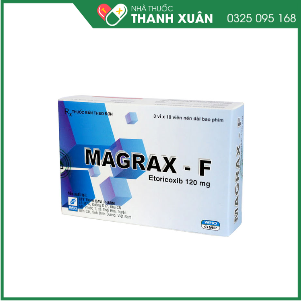 Thuốc Magrax-F 120mg DaviPharm điều trị cơn gout cấp (3 vỉ x 10 viên)