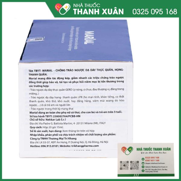 Marial Gel Chống trào ngược dạ dày thực quản