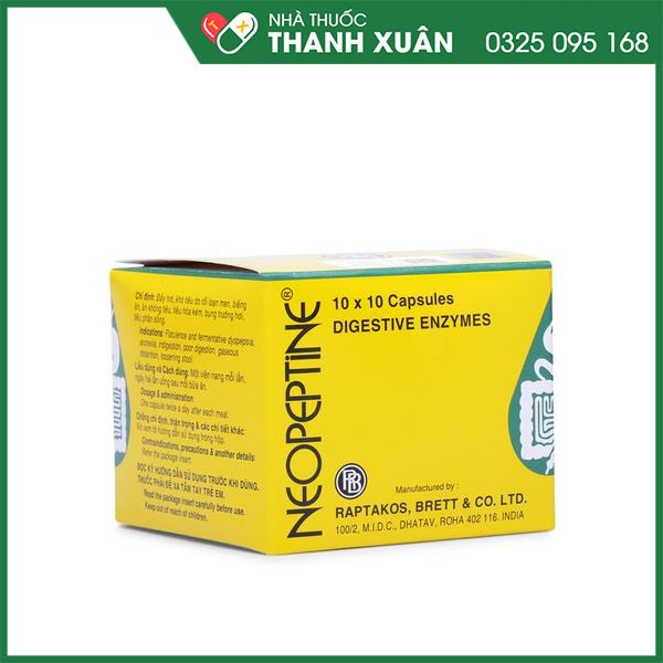 Men tiêu hóa Neopeptine trị bệnh đường tiêu hóa
