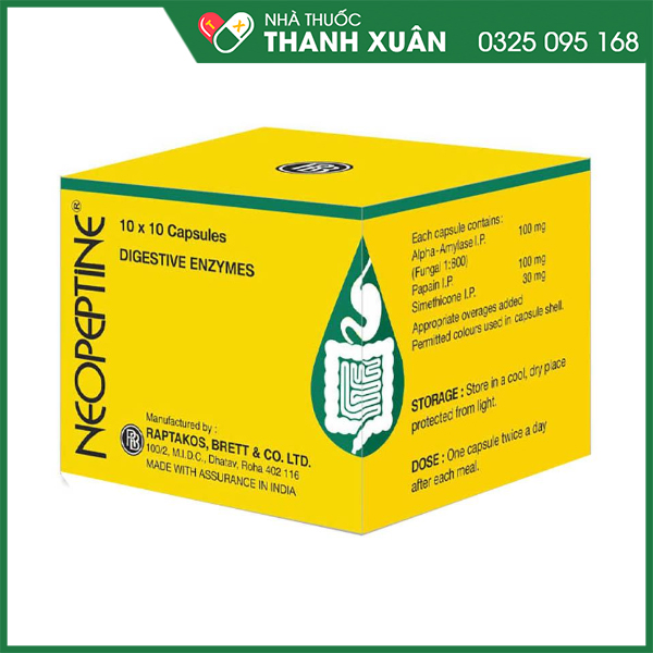 Men tiêu hóa Neopeptine trị bệnh đường tiêu hóa