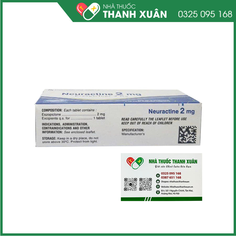 Neuractine 2mg thuốc điều trị triệu chứng mất ngủ