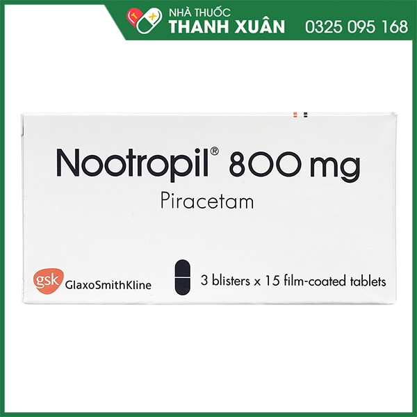 Nootropil 800mg trị chóng mặt, rung giật cơ, giảm trí nhớ