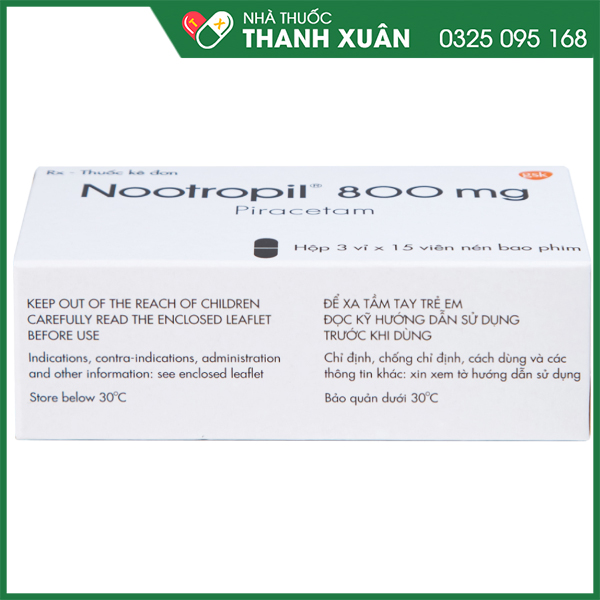 Nootropil 800mg trị chóng mặt, rung giật cơ, giảm trí nhớ