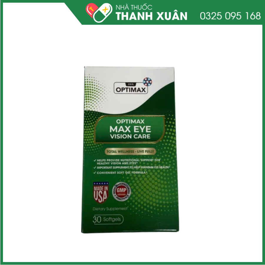 Optimax Max Eye Vision Care tăng cường thị lực