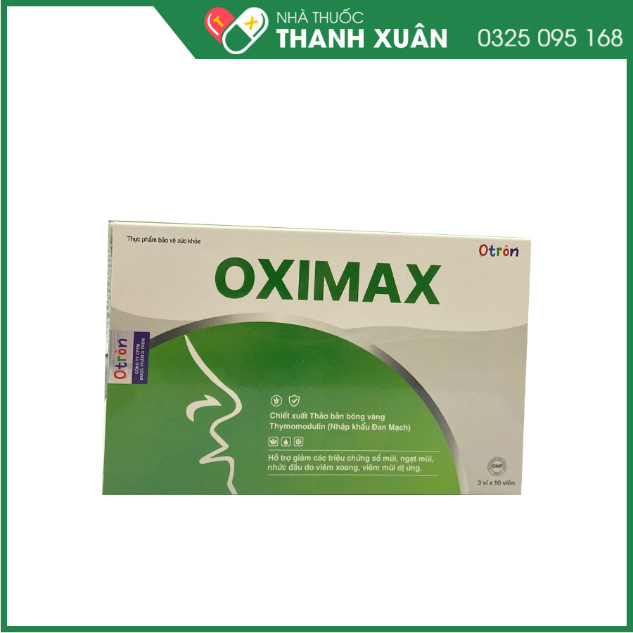 OXIMAX - Hỗ trợ giảm các triệu chứng sổ mũi, ngạt mũi, nhức đầu