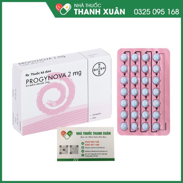 Progynova 2mg trị thiếu estrogen do mãn kinh (1 vỉ x 28 viên)