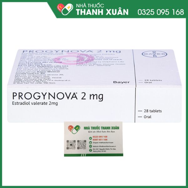 Progynova 2mg trị thiếu estrogen do mãn kinh (1 vỉ x 28 viên)