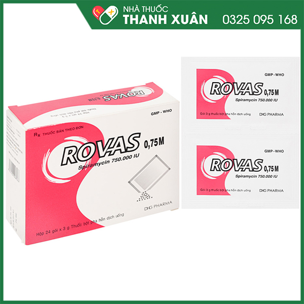 Rovas 0,75M bột pha hỗn dịch uống trị nhiễm khuẩn
