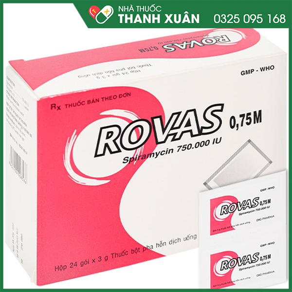 Rovas 0,75M bột pha hỗn dịch uống trị nhiễm khuẩn