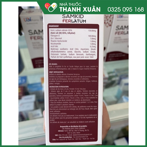 Samkid Ferlatum bổ sung sắt cho trẻ nhỏ