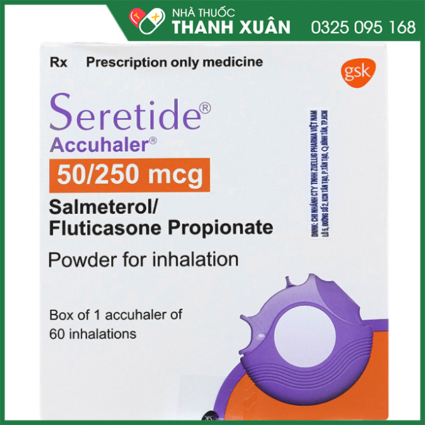 Seretide Accuhaler 50/250mcg liều bột hít điều trị hen suyễn