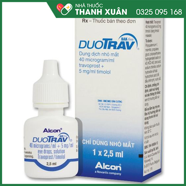 Thuốc Duotrav làm giảm áp lực nội nhãn
