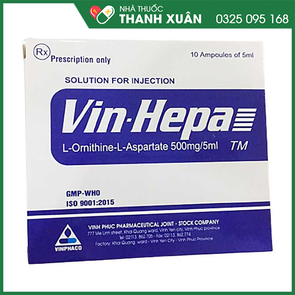 Thuốc tiêm Vin-Hepa 500mg/5ml điều trị viêm gan cấp và mãn tính
