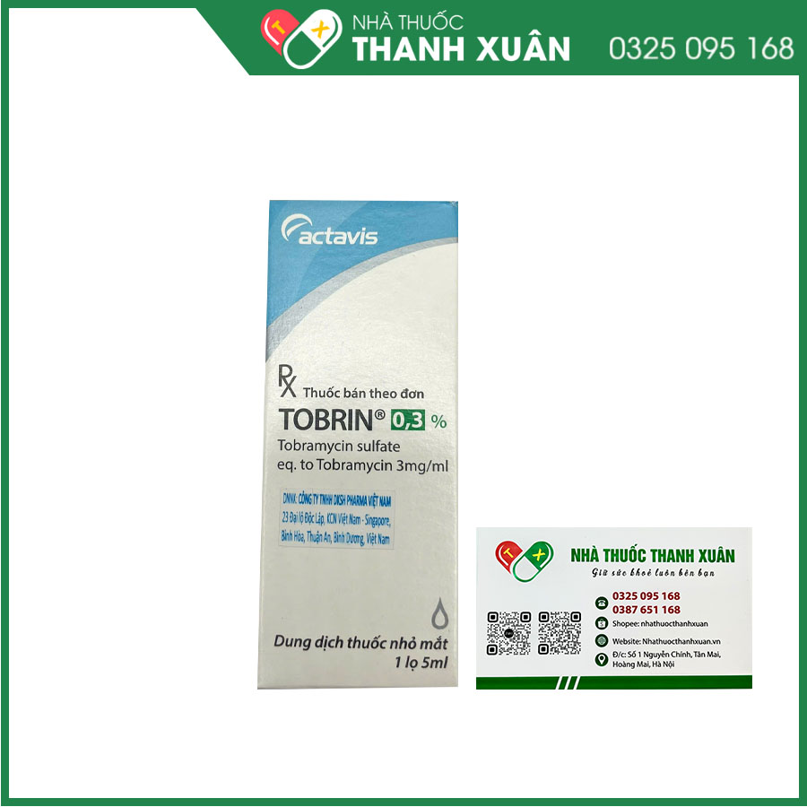 Tobrin 0,3% điều trị viêm màng mắt, viêm giác mạc, viêm giác-kết mạc