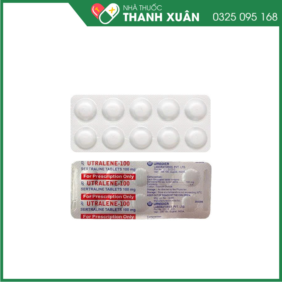 Utralene-100 thuốc điều trị trầm cảm, rối loạn ám ảnh cưỡng bức, hoảng ...