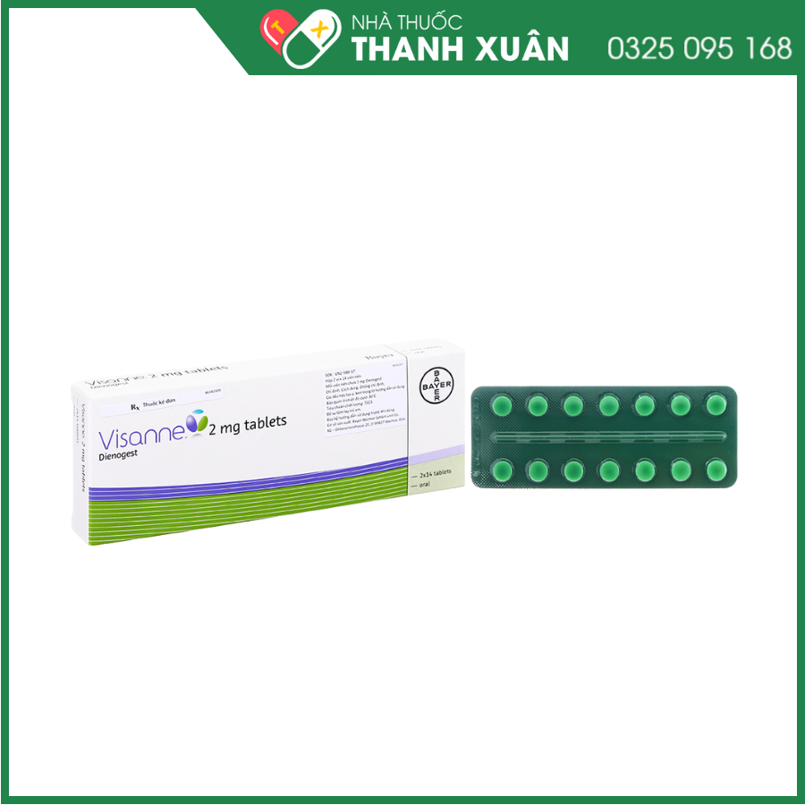 Visanne 2mg tablets trị lạc nội mạc tử cung