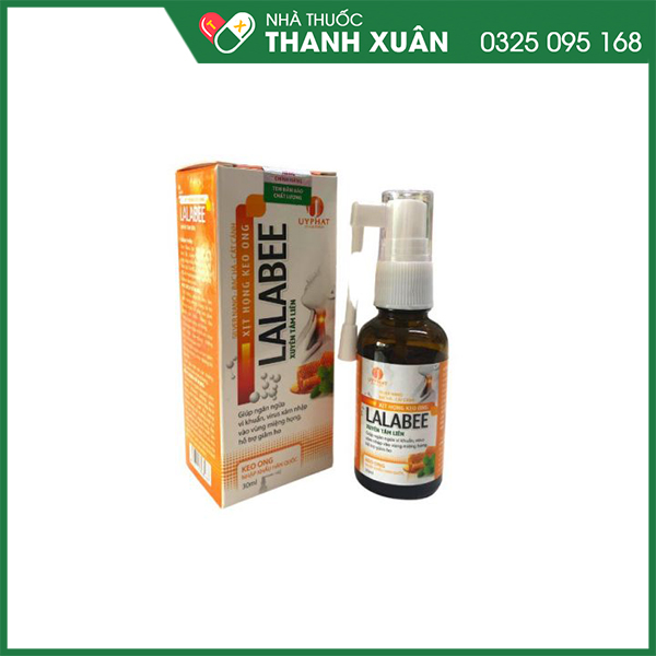 Xịt họng keo ong LALABEE xuyên tâm liên giảm đau ngứa và rát họng