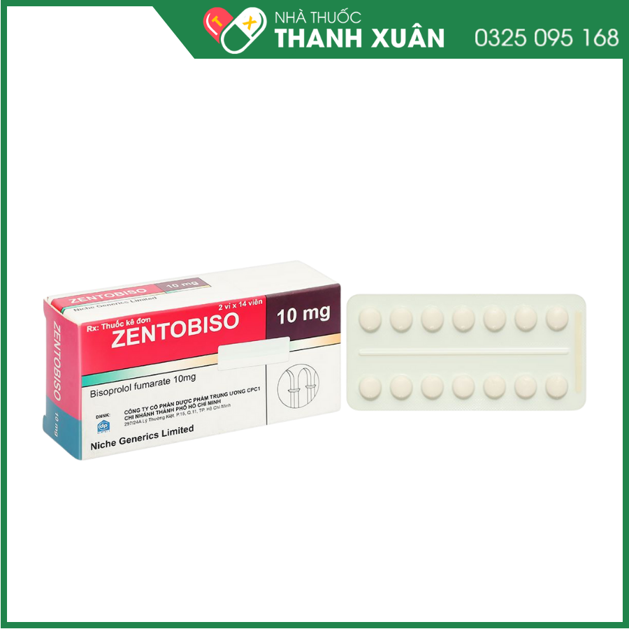 Zentobiso 10mg trị suy tim mãn tính ổn định