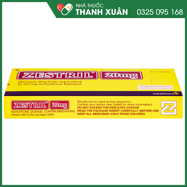 Zestril 20mg thuốc điều trị tăng huyết áp, suy tim