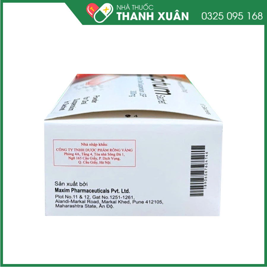 Ziptum sachet điều trị viêm phổi, nhiễm khuẩn đường hô hấp, nhiễm khuẩn ...