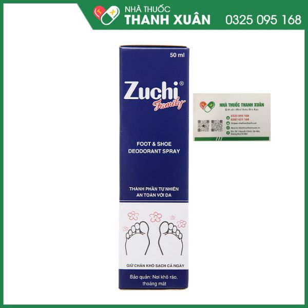 Zuchi Family xịt khử mùi hôi chân và giày chai 50ml
